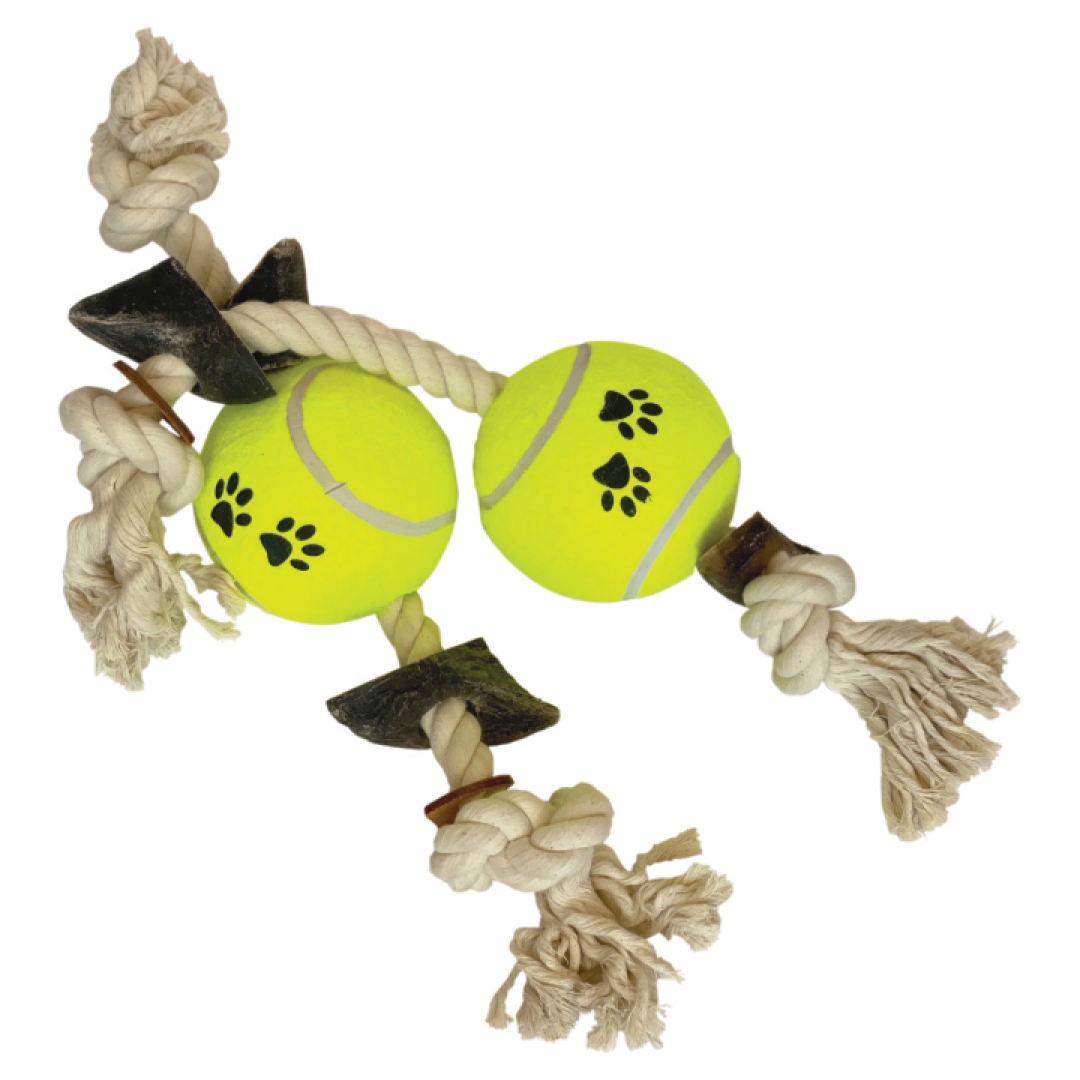 Huntlea Dog Rope Toy 2 Knot with 2 Hoof and Ball – HUNTLEA